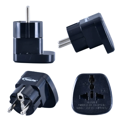 PowerPac PT11BK Travel Adaptor EU 2Pin