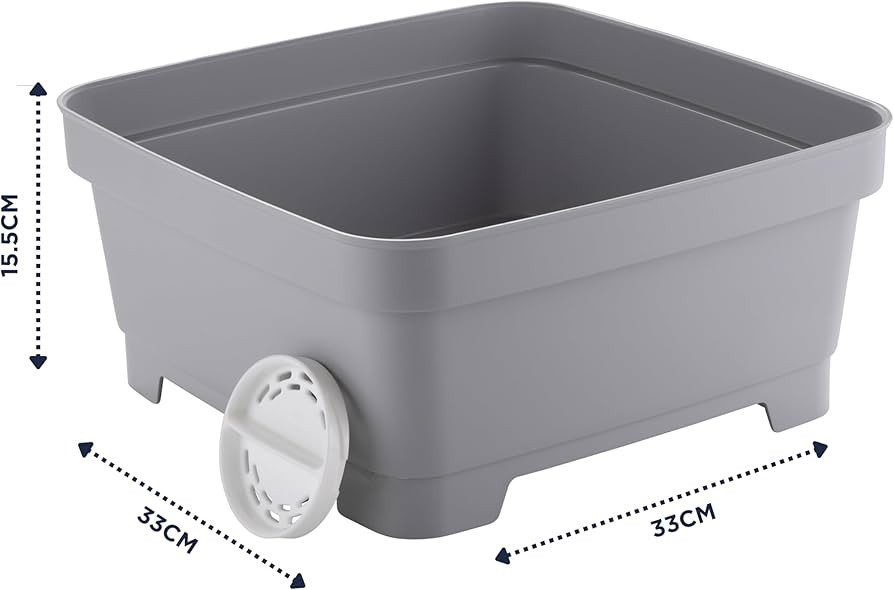 Minky Washing Up Bowl Grey w/ White Plug | Selffix DIY