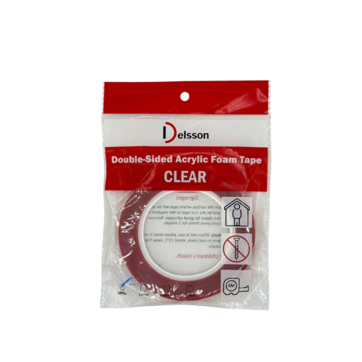 Delsson Double-sided Acrylic Foam Tape Clear (Assorted Sizes) | Selffix DIY