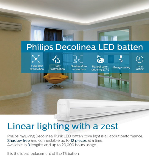PHILIPS 31093 Trunkable Linea LED Batten 250LM 3000K - Selffix DIY ...