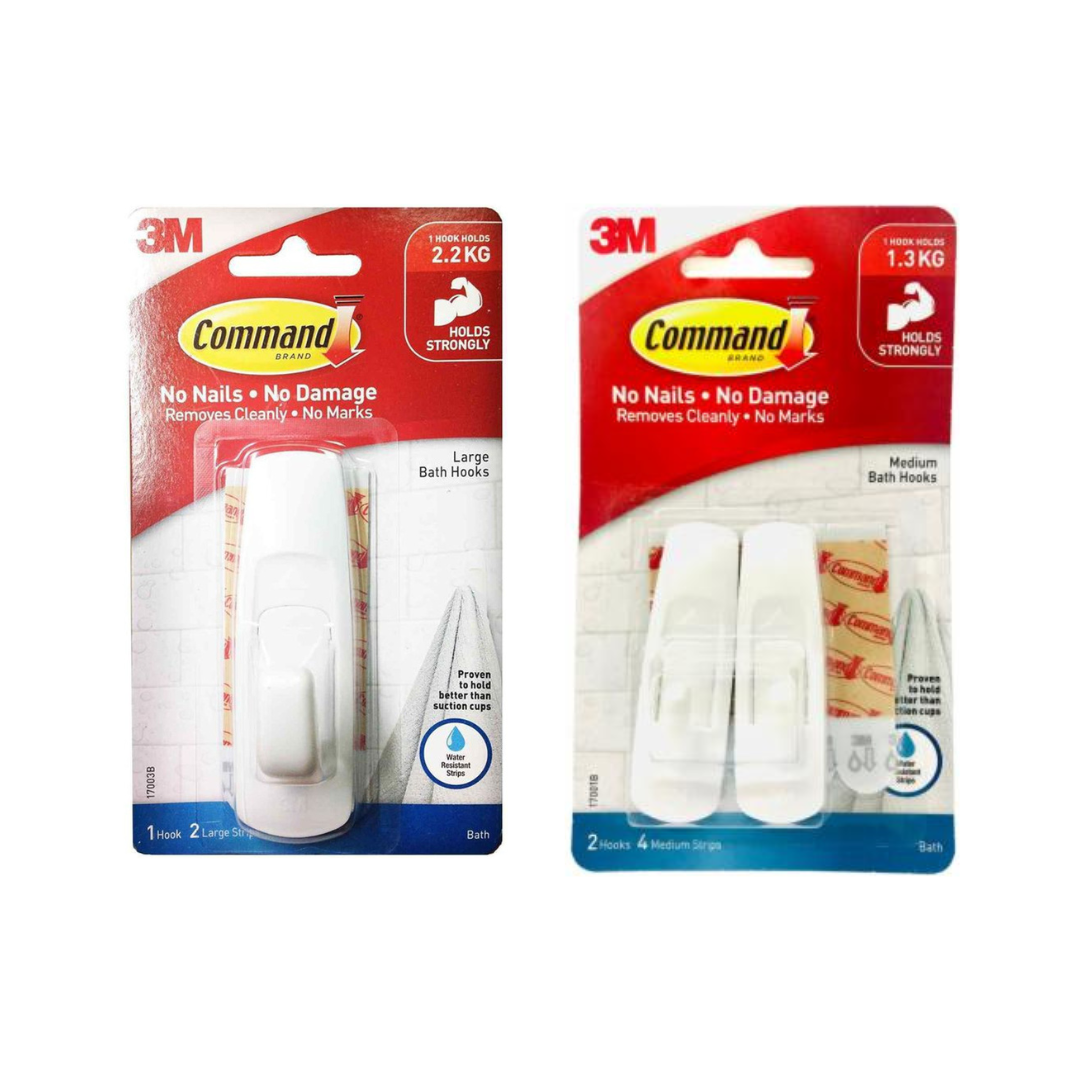 3M Command Bath Hooks (Assorted Types) | Selffix DIY