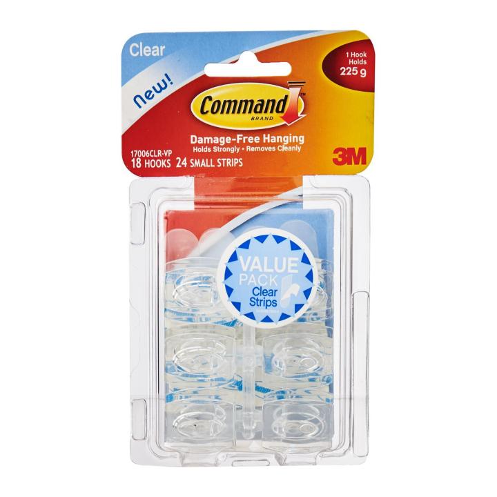 3M Command Mini Clear Hooks 17006CLR-VP | Selffix DIY