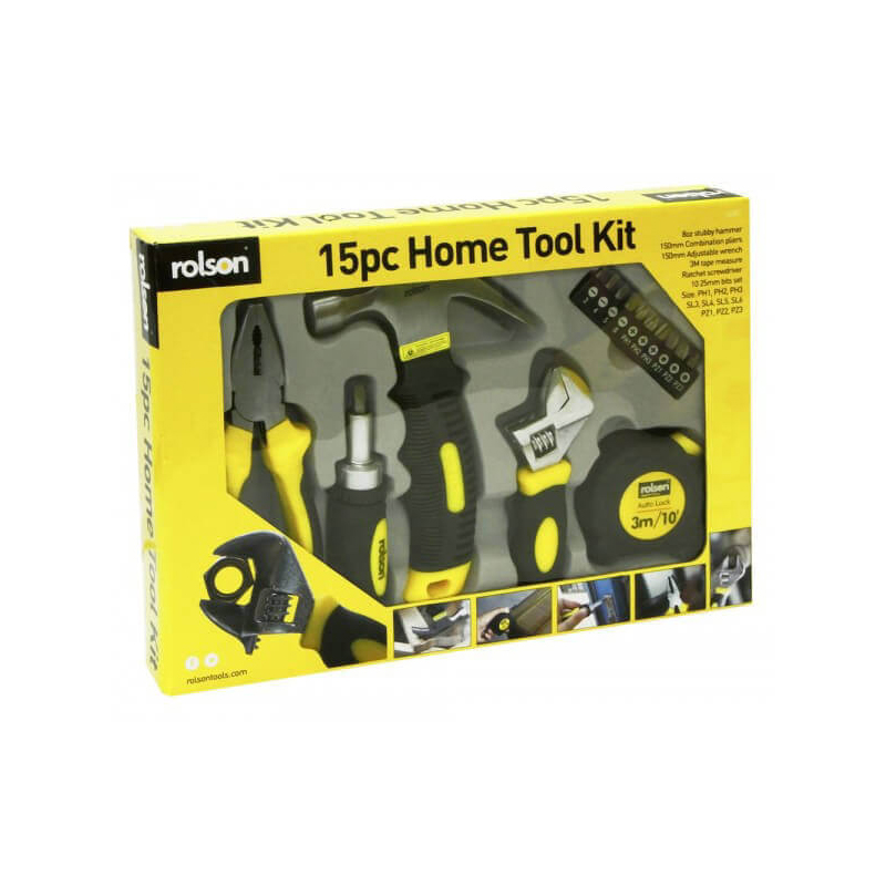 Rolson 36807 15pc Home Tool Kit - Selffix DIY Online Store