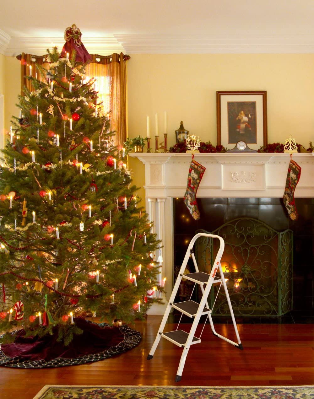 Hailo K40 Basic Line Non-Slip 3-Step Ladder (White) | Selffix DIY