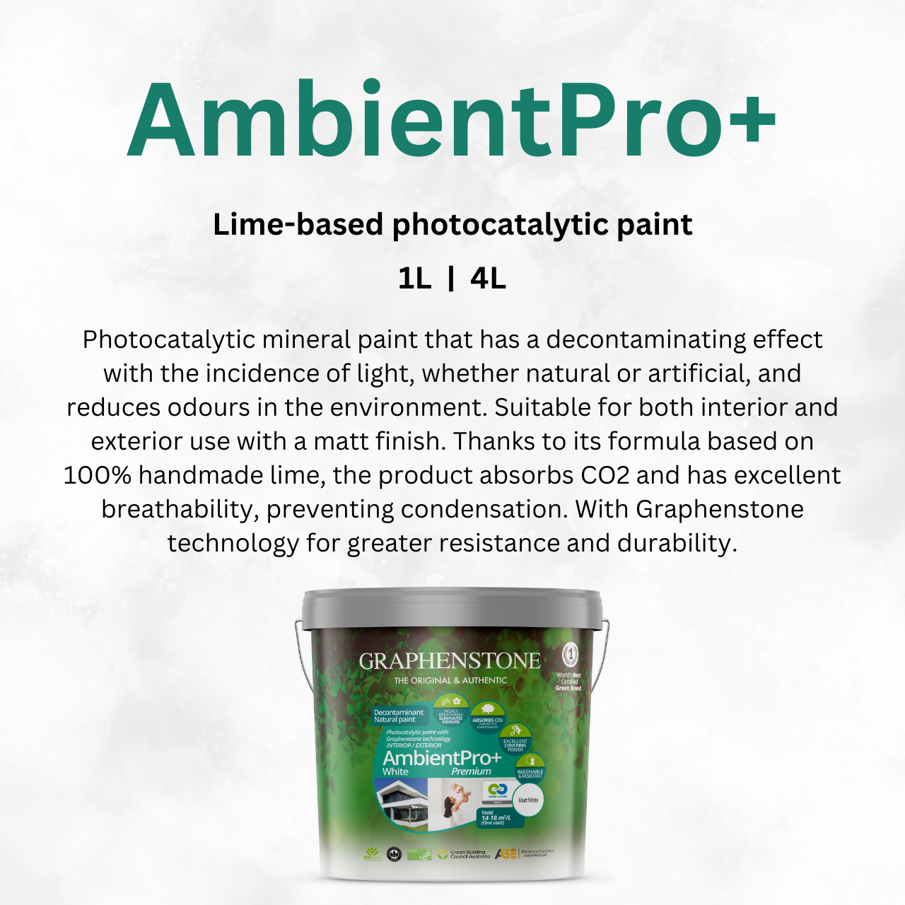 Graphenstone AmbientPro+ Premium (White): Absorb CO2 #PaintDifferent ...