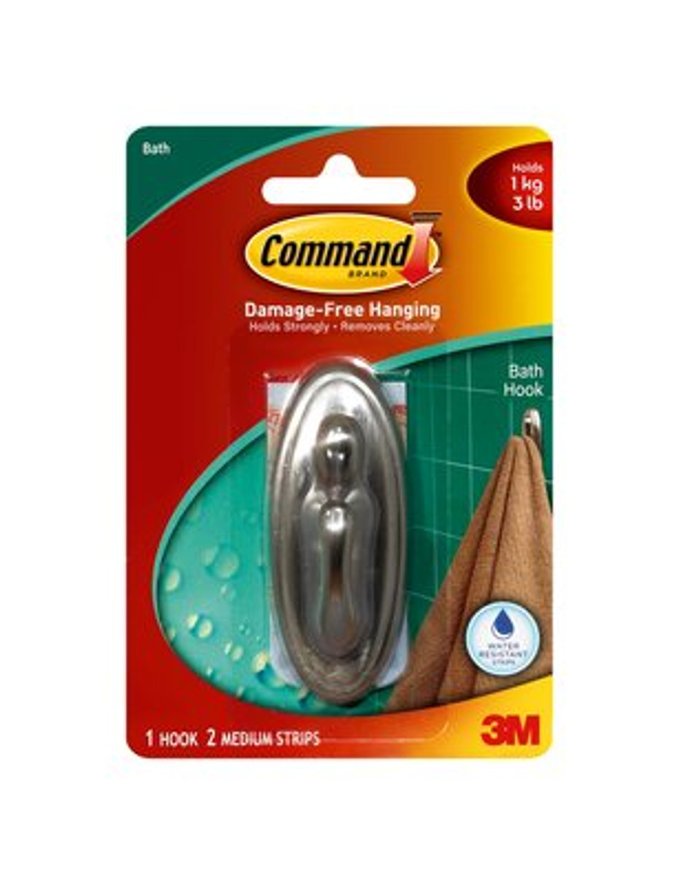 3M Command Hooks Brushed Nickel (Assorted Types) | Selffix DIY