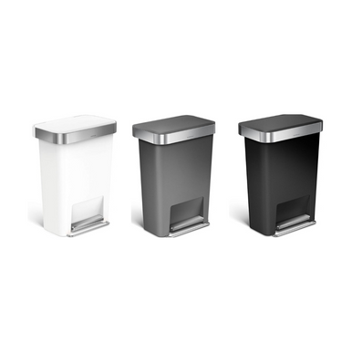 Simplehuman 45L Rectangular Step Can Pocket Plastic Lid (Assorted Colors)