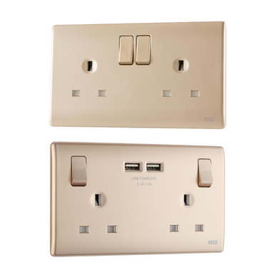 British General 13A Double Socket Switch Single Pole (w/wo USB ...