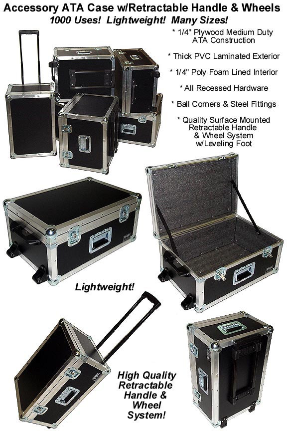 Accessory ATA Road Cases w/Retractable Handle & Wheels - 6 Sizes ...