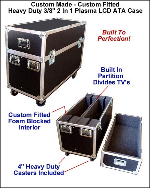 TV Cases | Customized 2 Screen LED LCD Flat Screen TV Case 3/8" Heavy ...