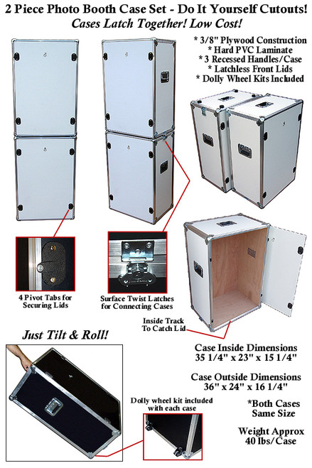 Photo Booth ATA Case Set 'Do It Yourself' Cutouts - White - Road Cases