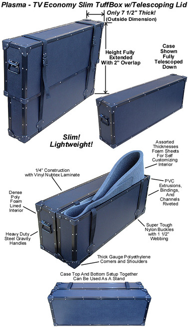 42" Plasma LED LCD TV 'ECONOMY SLIM' Road Case w/Telescoping Lid - Road ...