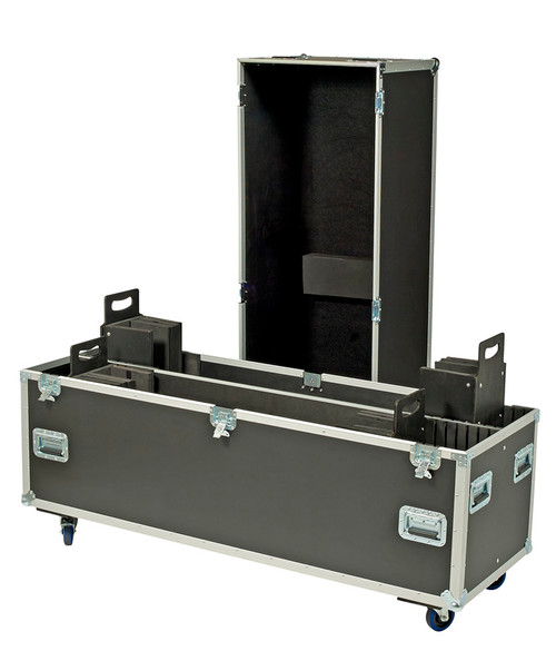 User Adjustable TV Road Case Fits 2 Screens Between 32-55'' - Road Cases