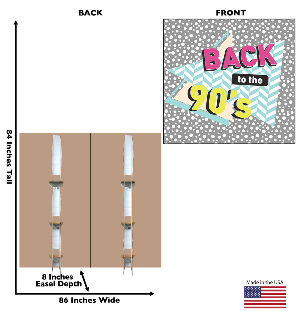 90's Backdrop Double Wide | Lifesize Cardboard Cutout | High-Quality Image