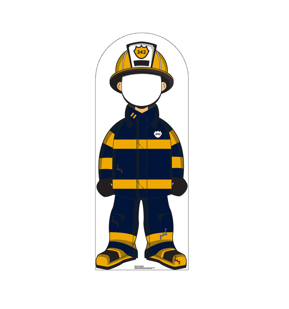 Cartoon Fireman Standin