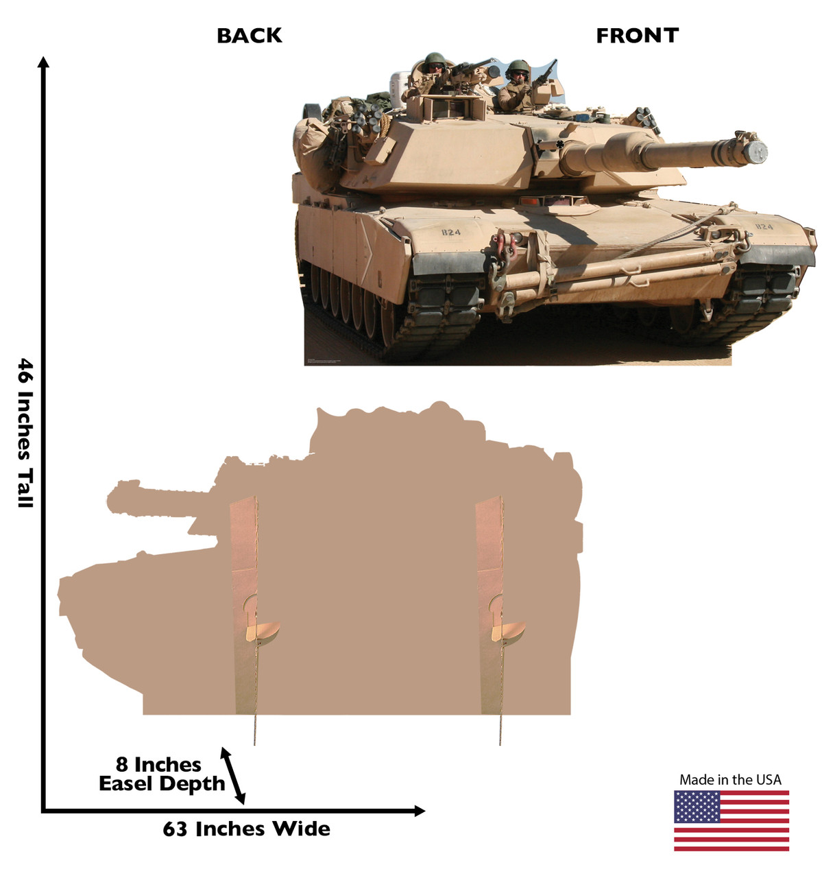 Epic Lifesize Army Tank Cutout | Unique Military Theme Decor