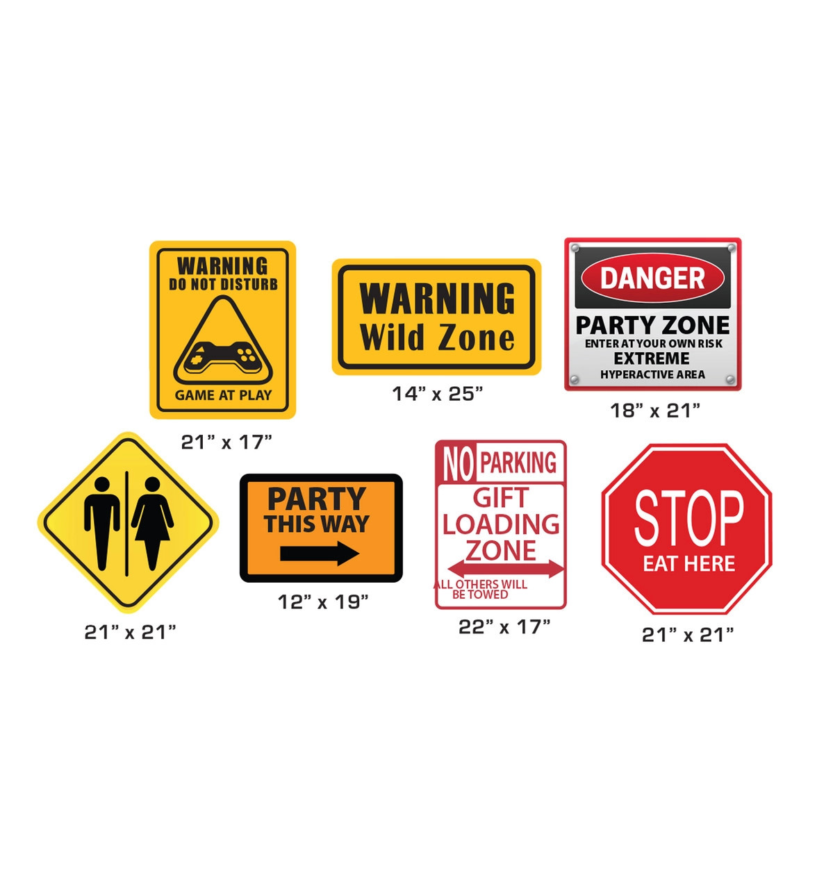 Party Construction Signs | Lifesize Cardboard Cutout | Free-Standing Decor