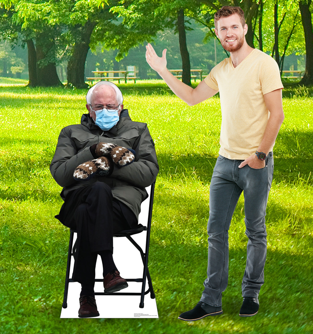 Bernie Sanders | Mittens Meme (Outdoor) | Life-Size Lawn Decor