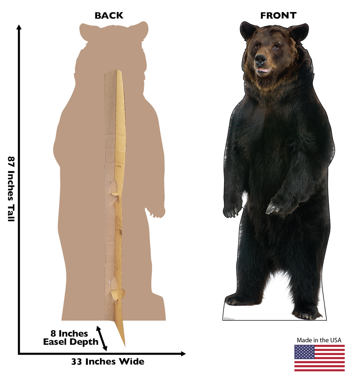 Adorable Lifesize Brown Bear Cutout | Fun Party Decoration