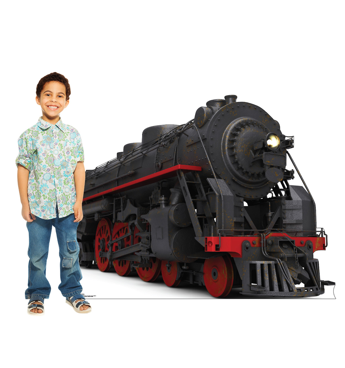 Black and Red Steam Train