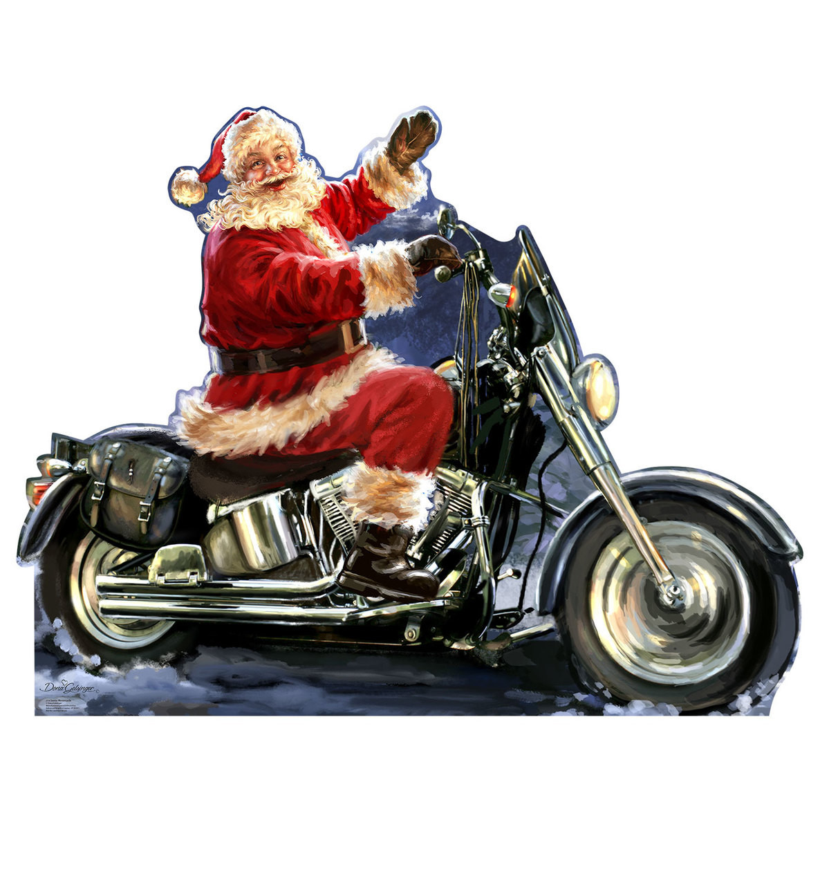 Santa On A Harley Decoration