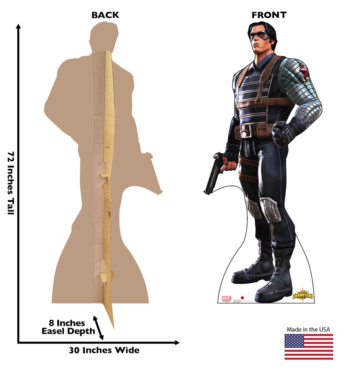 Marvel | Lifesize Winter Soldier Cardboard Standee | Iconic Home Decor