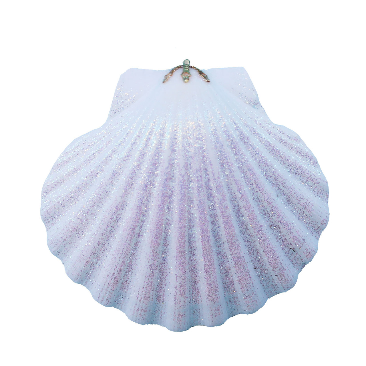 Small Glitter Seashell Christmas Ornaments - California Seashell Co