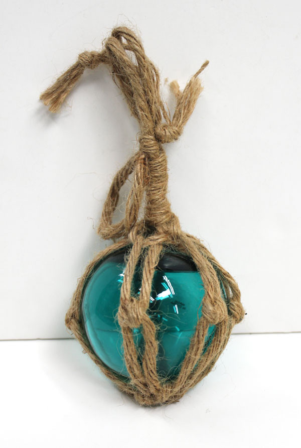 4" Teal Glass Float with Rope - Nautical Themed Decor - California ...