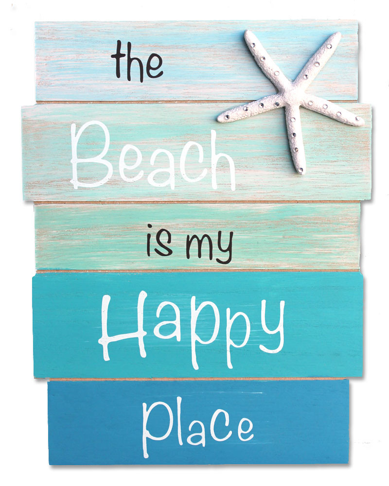The Beach is My Happy Place - Flip Flop Hanging Sign - California ...