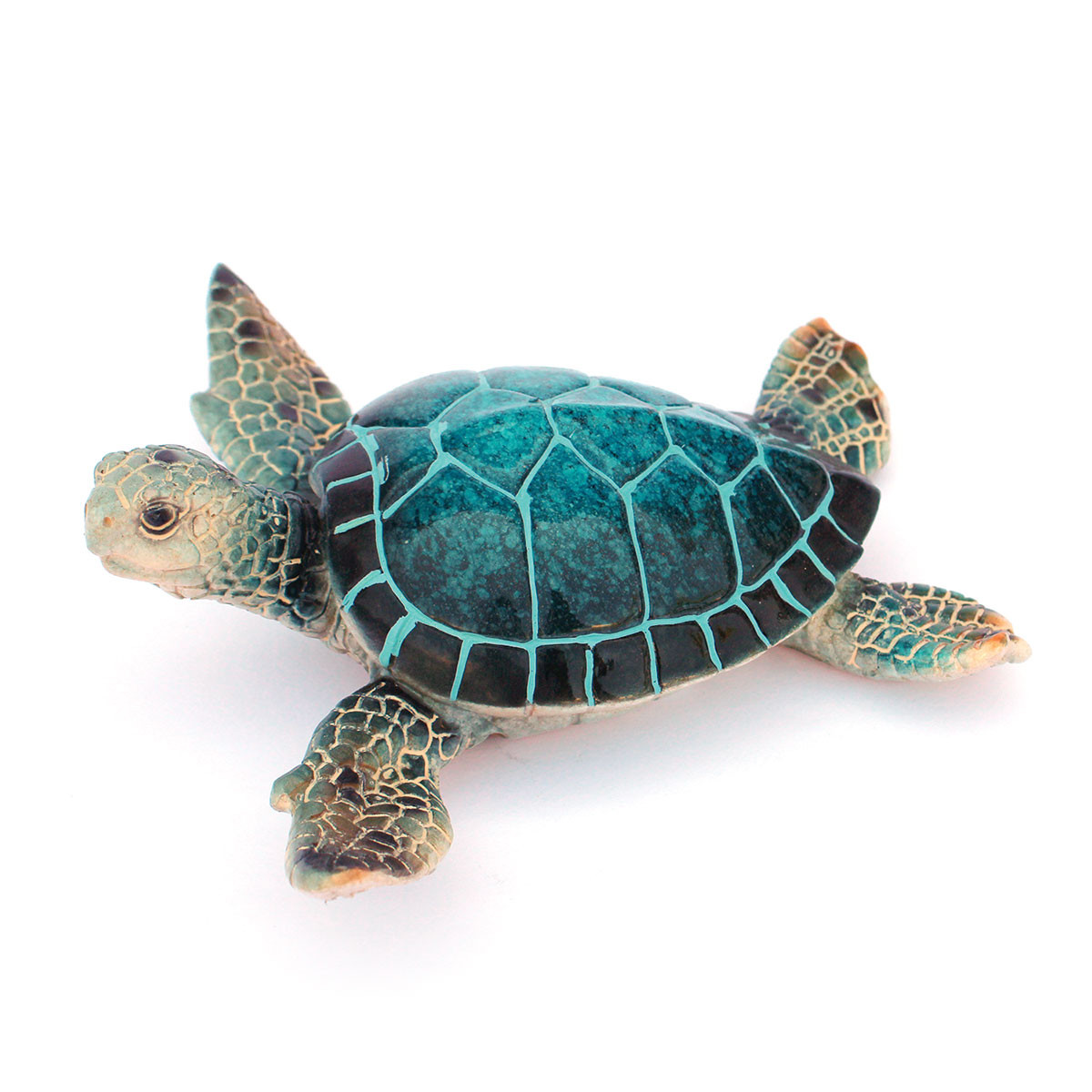 3.5" Blue Resin Sea Turtle Figurine - Nautical Sea Decor - California ...