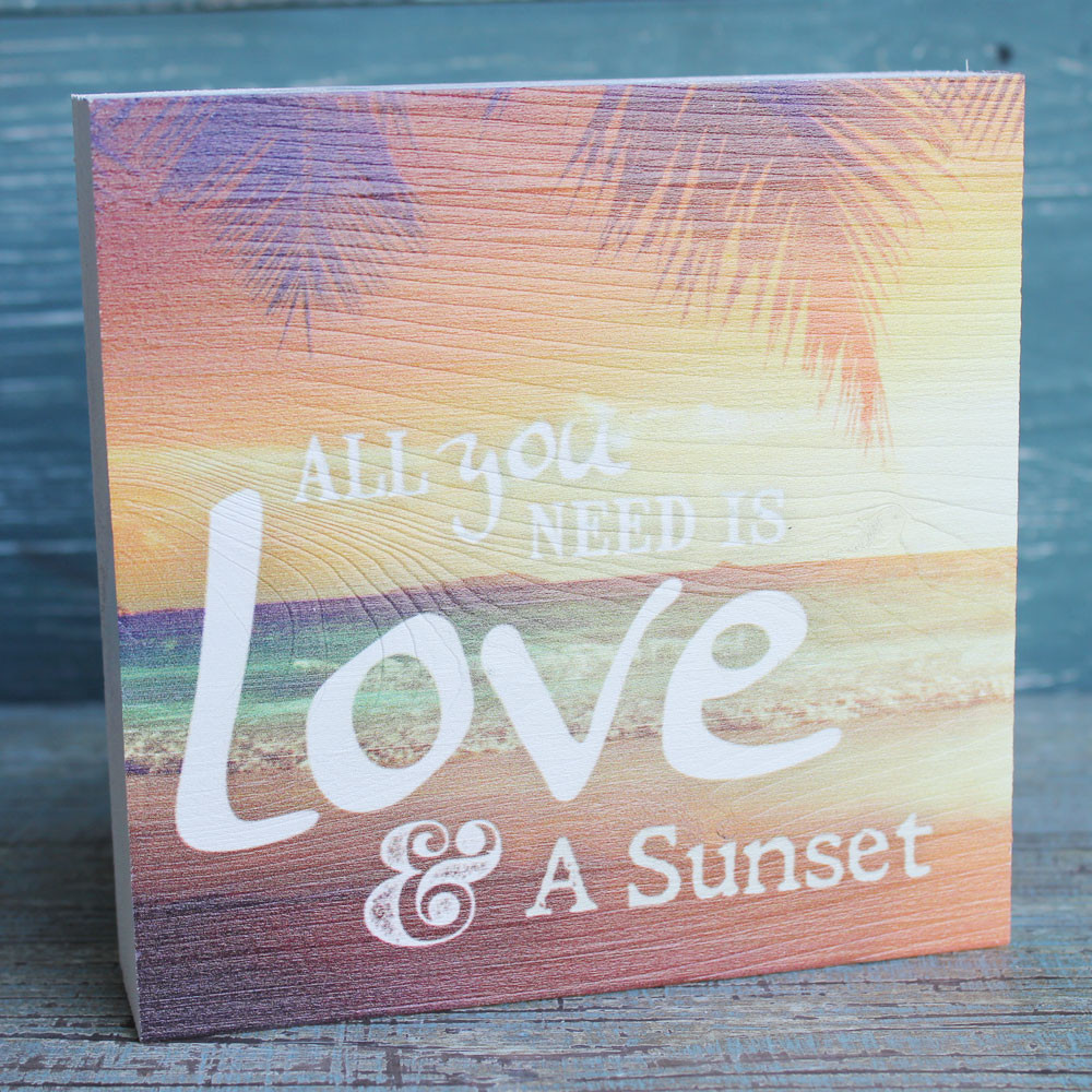Let's Do Sunset Wood Sign - Beach Sayings - California Seashell Co