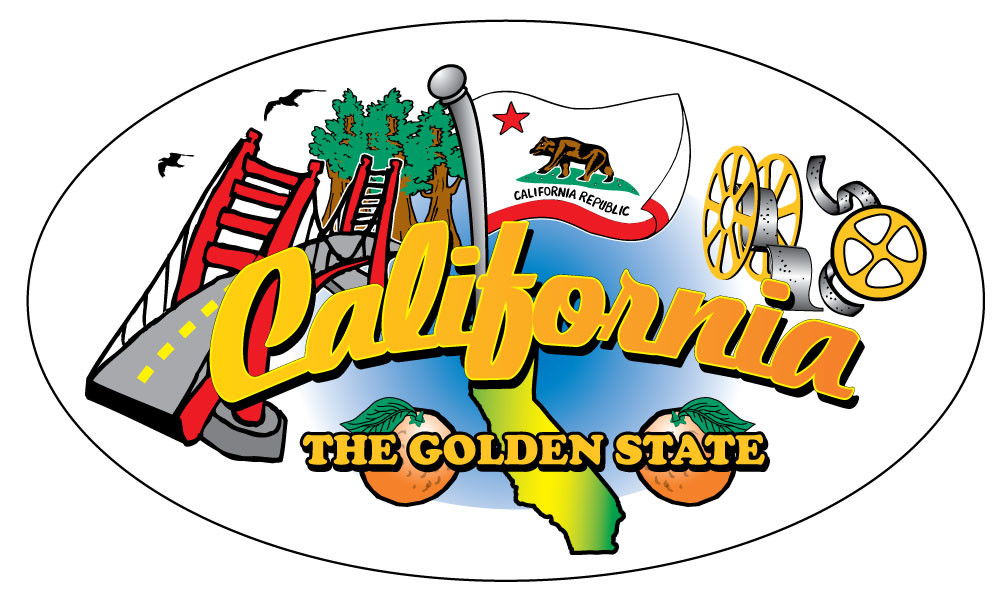 Golden State, California Sticker - 1 Dozen - California Seashell ...