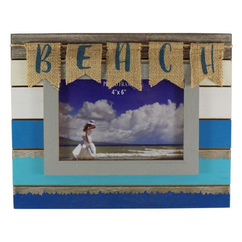 White Surfboard Chair 4x6 Picture Frame - Coastal Beach Decor ...