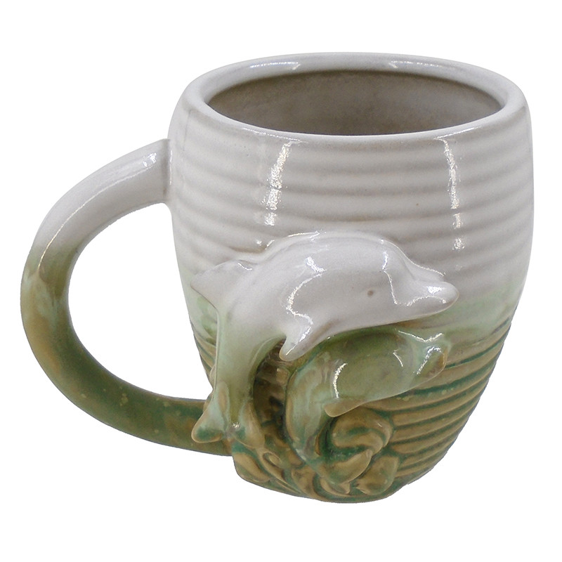 Green Lighthouse Stoneware Mug - Coastal Kitchen Decor - California ...