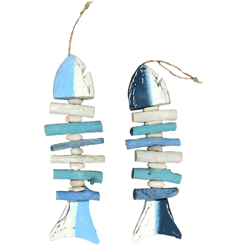 White Wood Fish Bone Mobile - Driftwood Coastal Garland - California ...