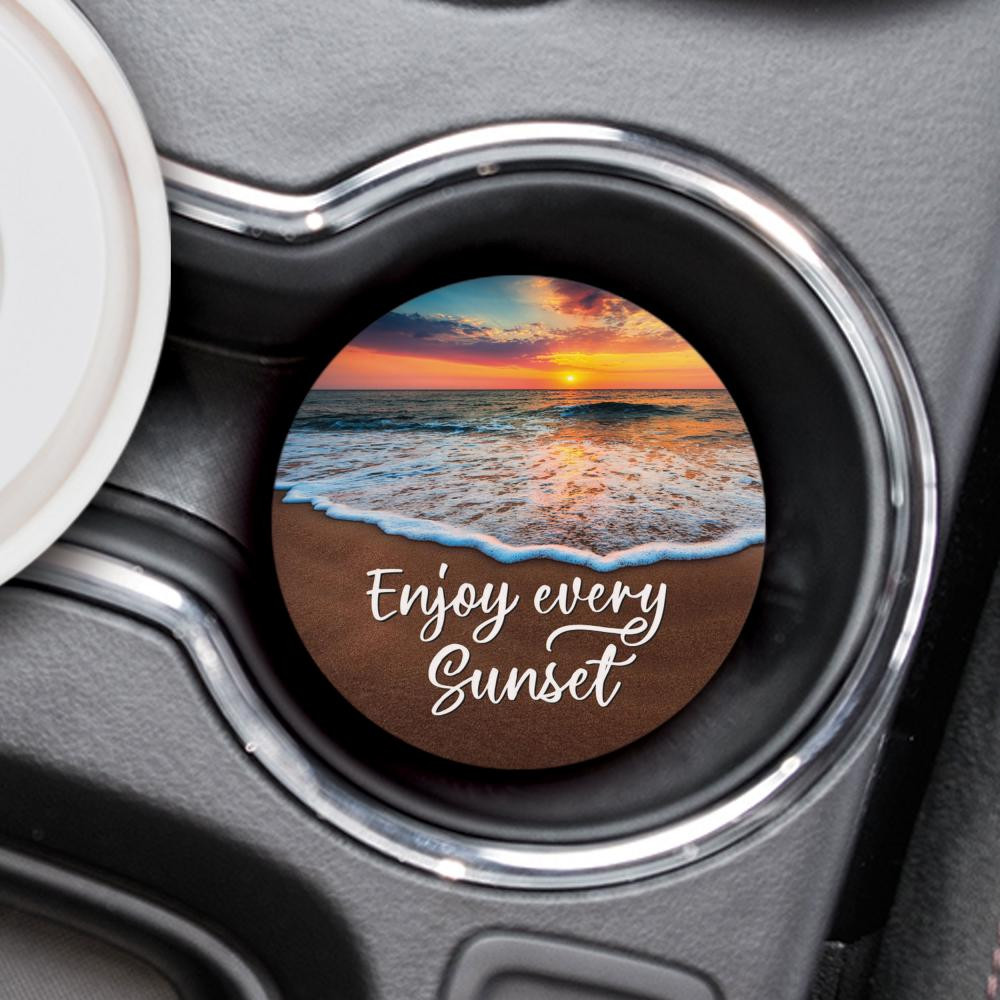 Enjoy Every Sunset Car Coaster - Cup Holder Coasters - California ...