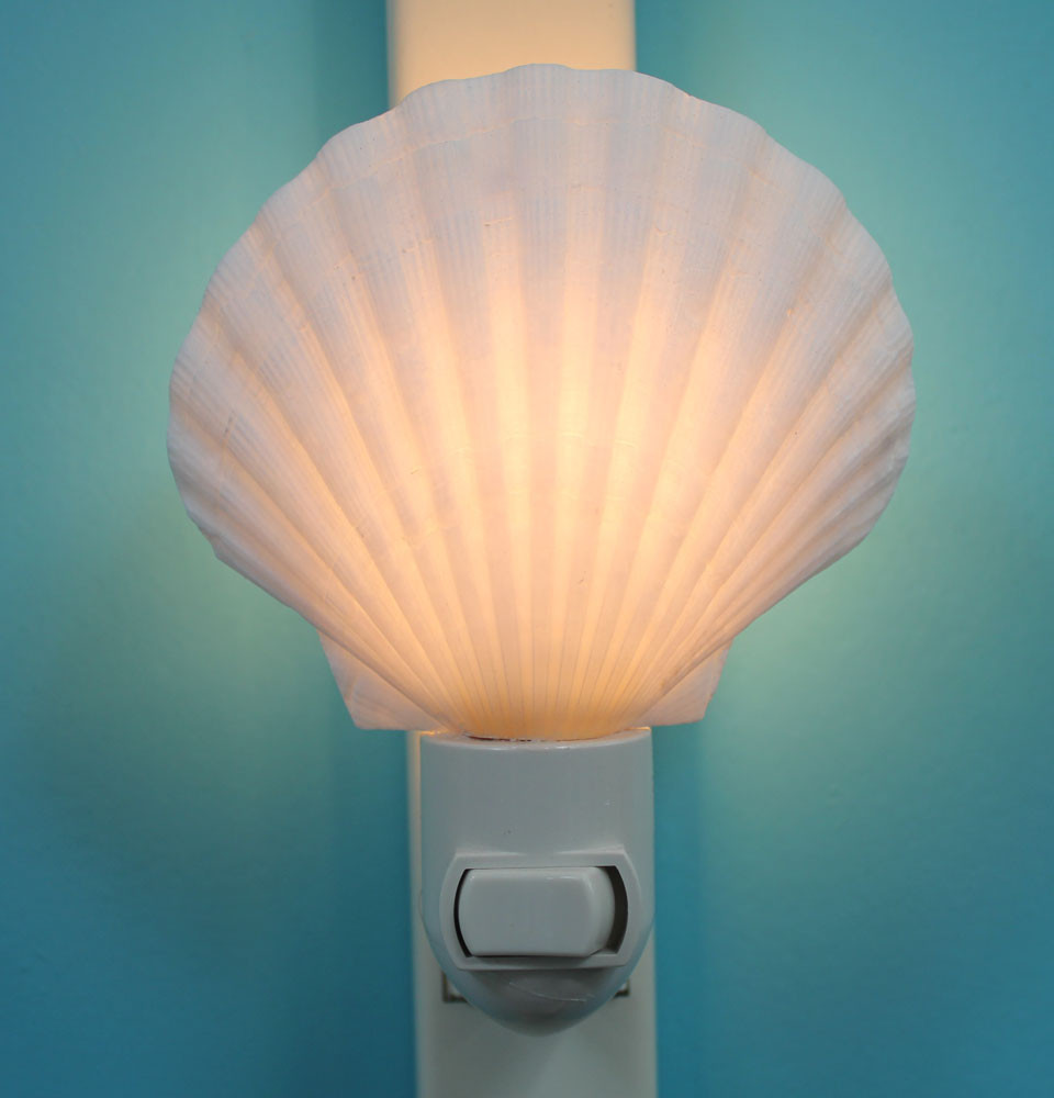 Scallop Shell Night Light - Shell & Nautical Bathroom Decor ...