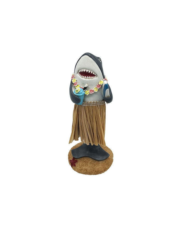 Hula Shark Bobble Resin Figurine - Tropical Luau Decor - California ...