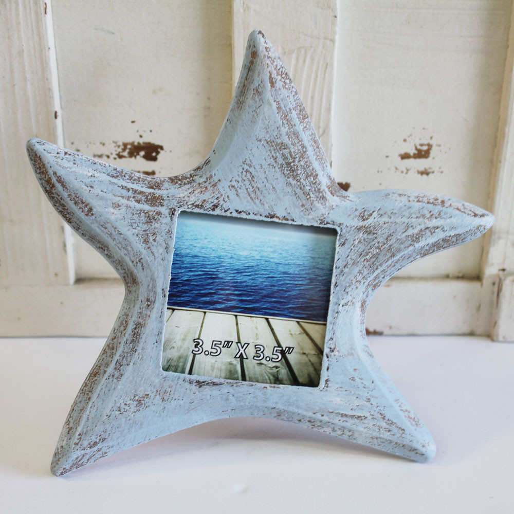 Blue Starfish 3.5" Picture Frame - Nautical Photo Frame - Coastal ...