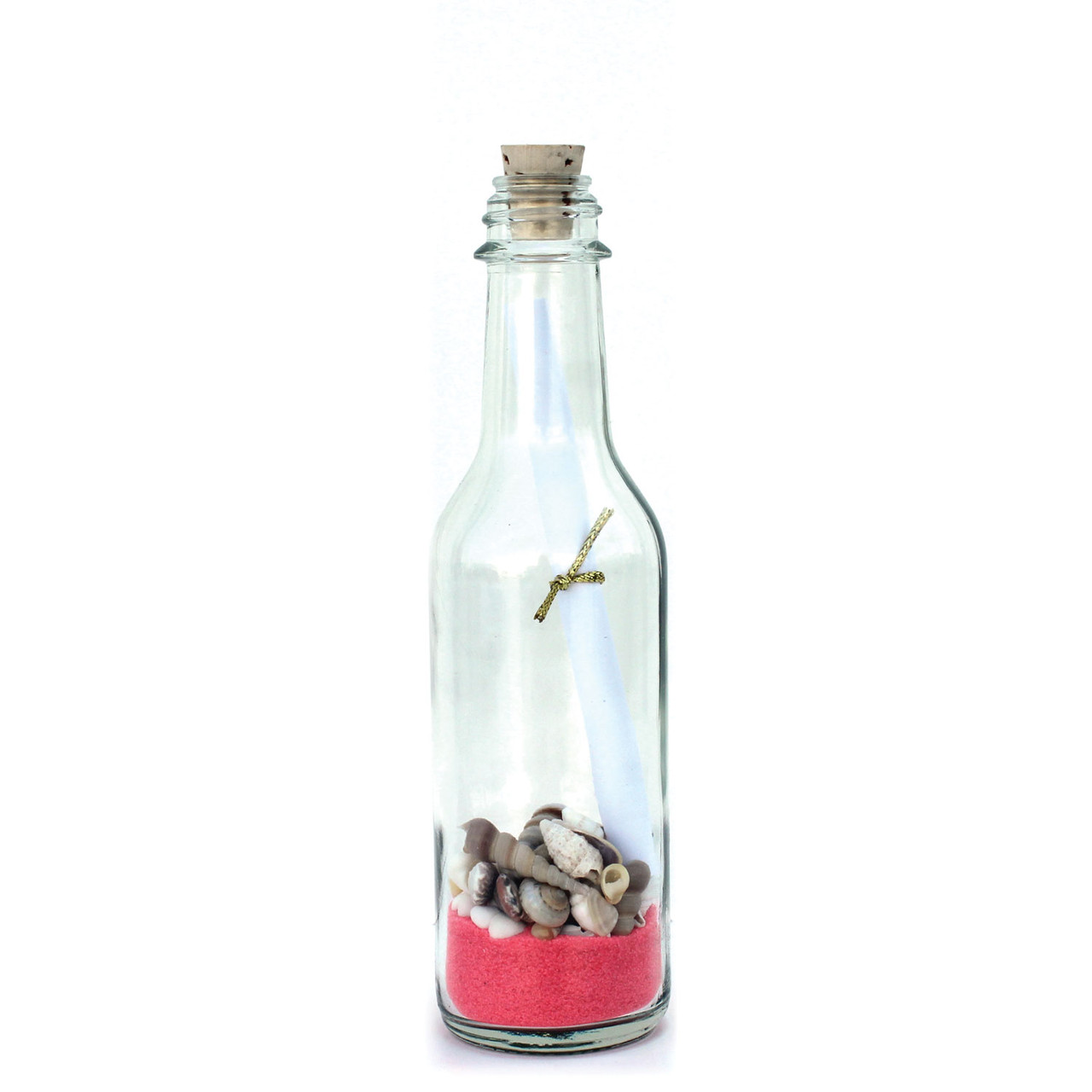 Small Pink Sand Message in a Bottle with Sand and Shells - Party Favors ...