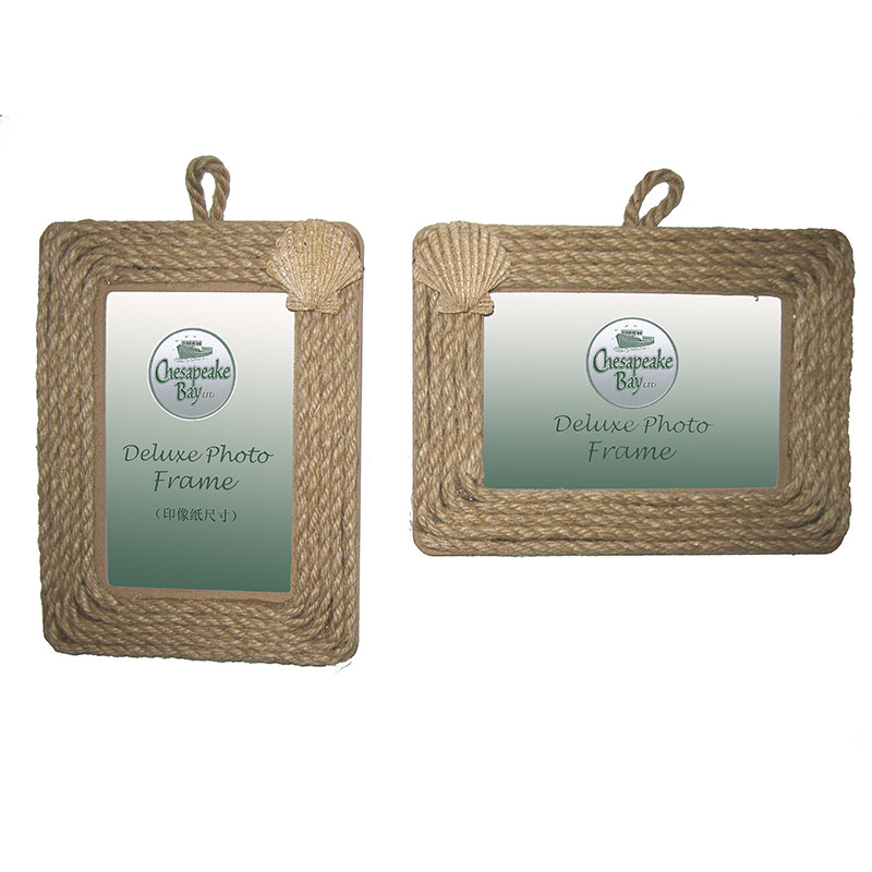 Rope 4x6 Scallop Shell Frame - Set of 2 - California Seashell Company ...