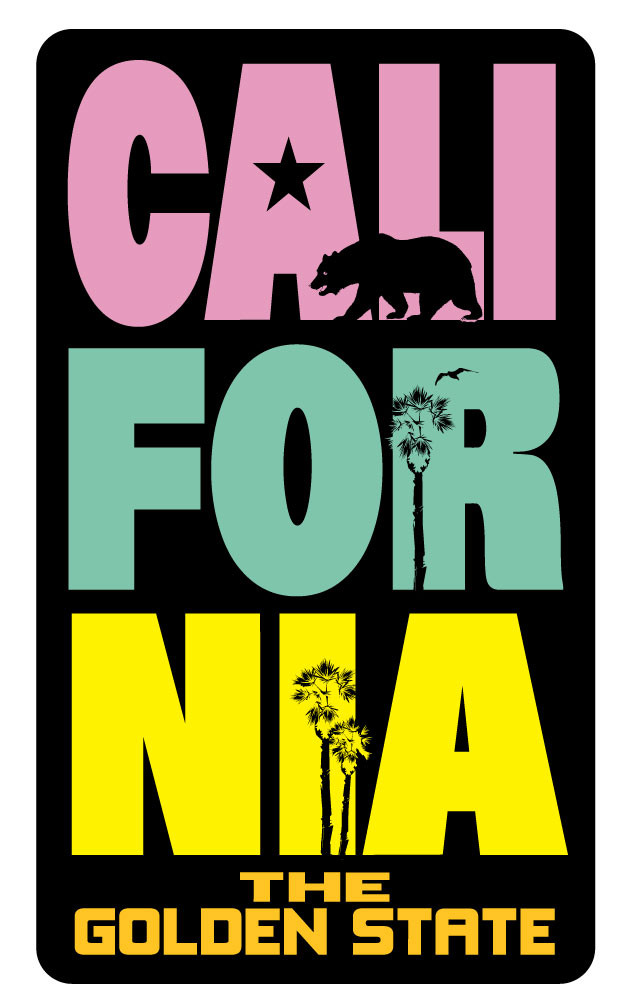 Tri Stack Cali For Nia Sticker - 1 Dozen - California Seashell Company ...