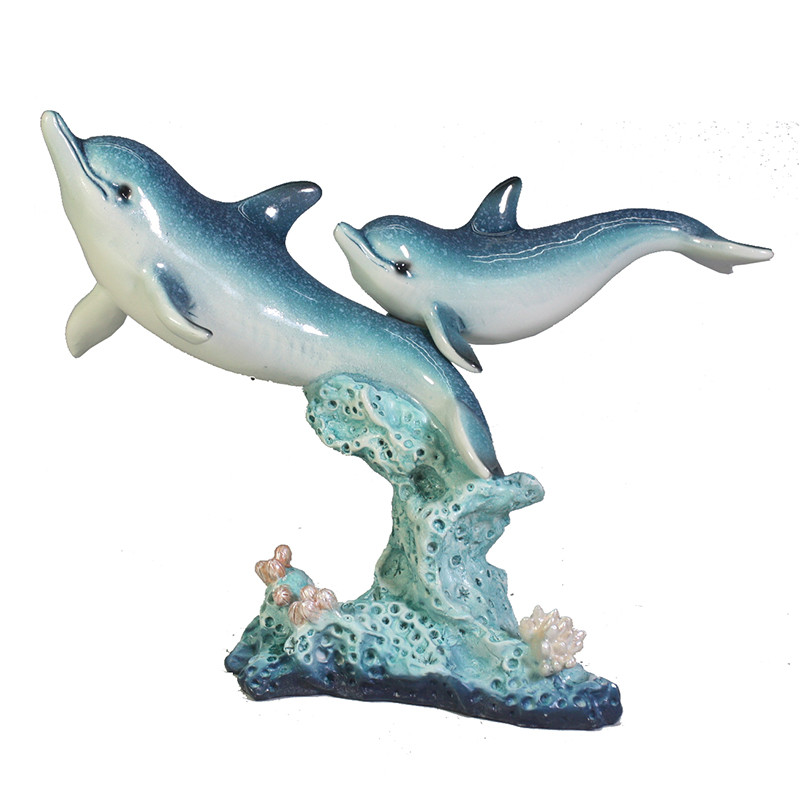 Double Dolphins Riding a Wave Figurine - Nautical Home Decor ...