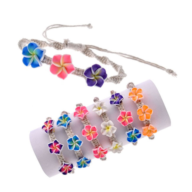 Triple Fimo Flower Bracelet - Flower Jewelry - California Seashell Company