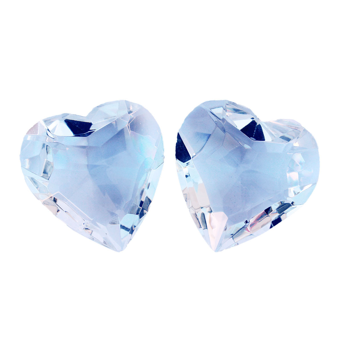 Faceted Clear Glass Hearts - Party Favors - Valentine's Day ...