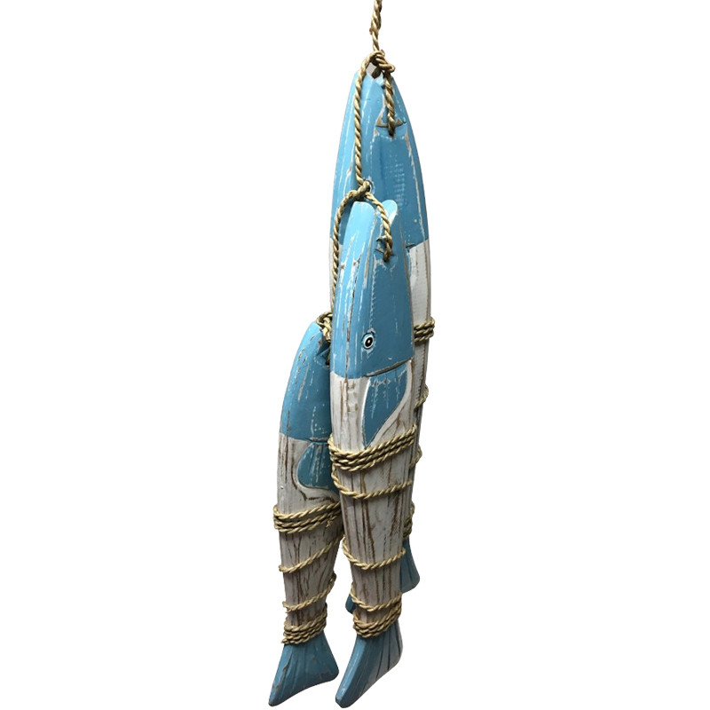 Light Blue Hanging Fish Decor - Driftwood Coastal Garland - California ...
