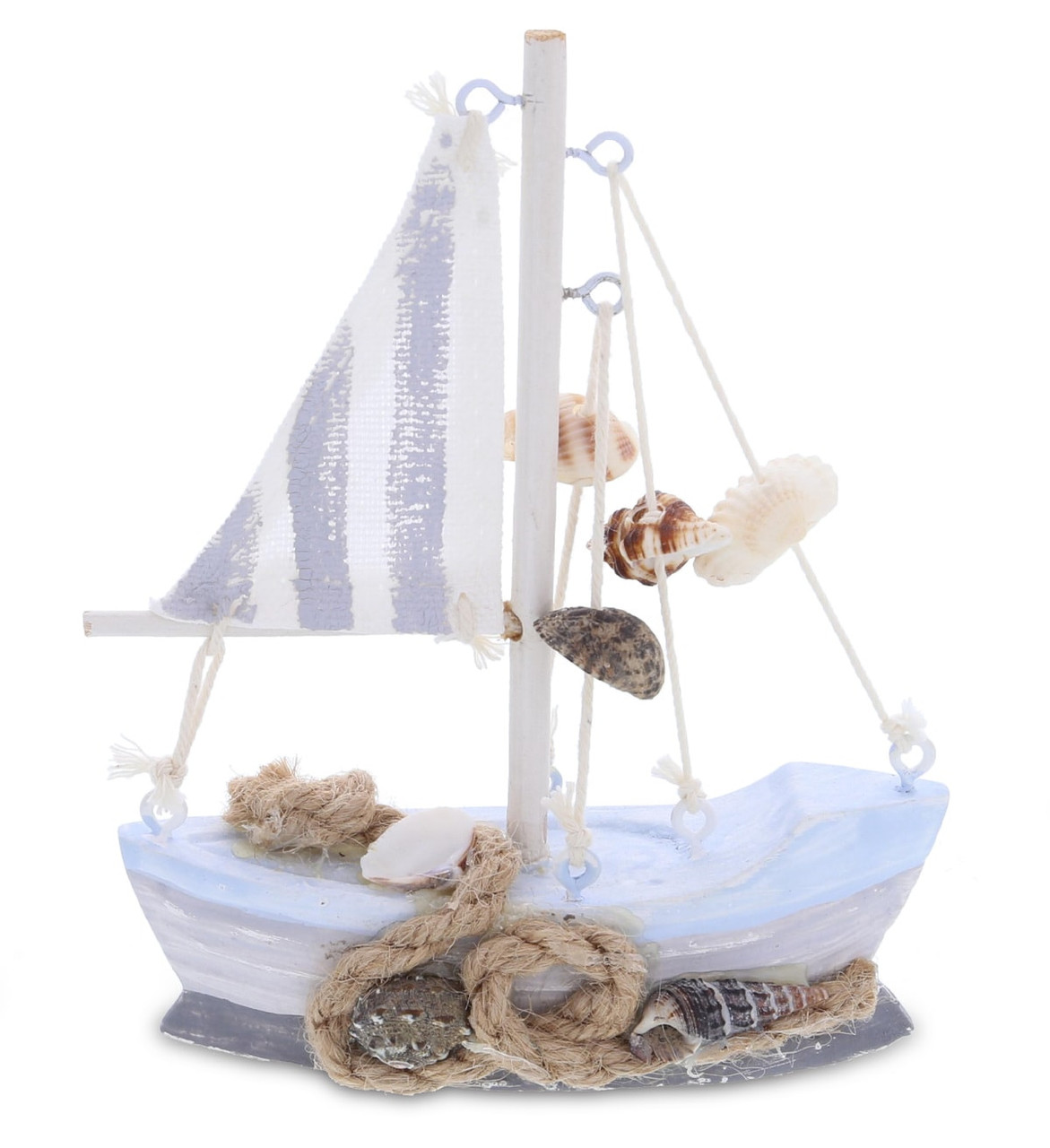 5" Moonlight Nautical Wood Sail Boat - Coastal Beach Decor - Nautical ...