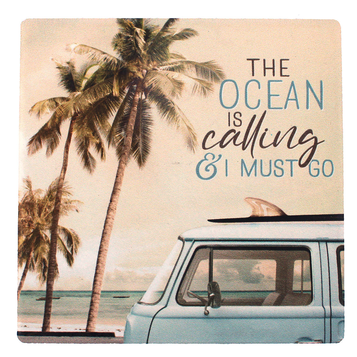 Ocean is Calling Absorbent Beverage Coaster - Lantern Press Coasters ...