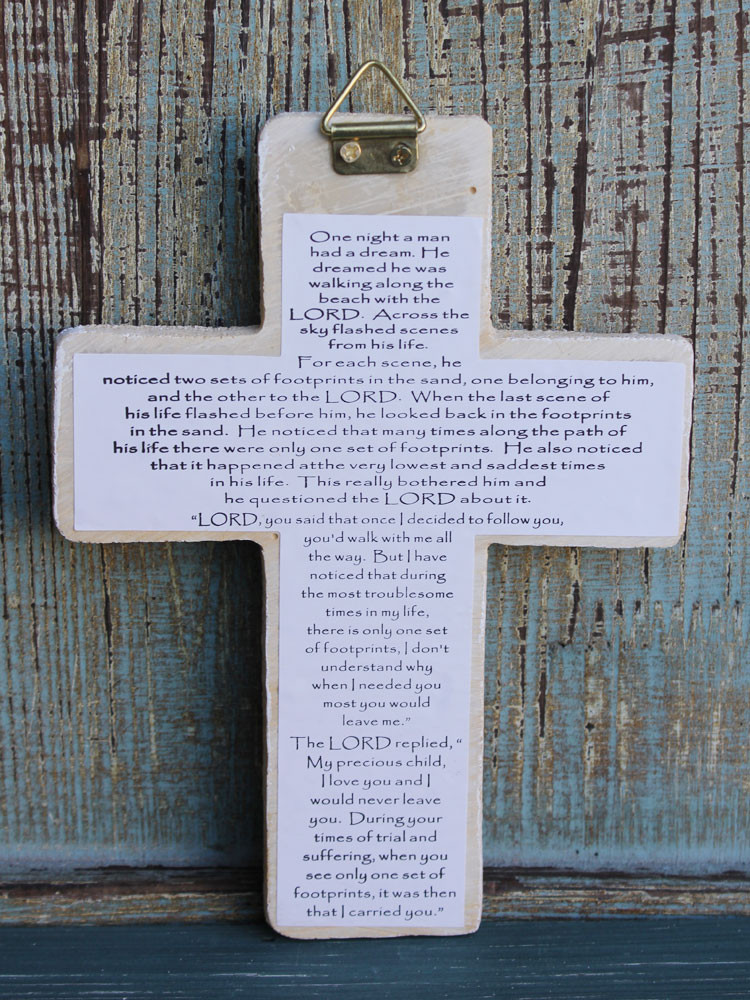 Footprints in the Sand Cross - Religious Beach Decor - California ...