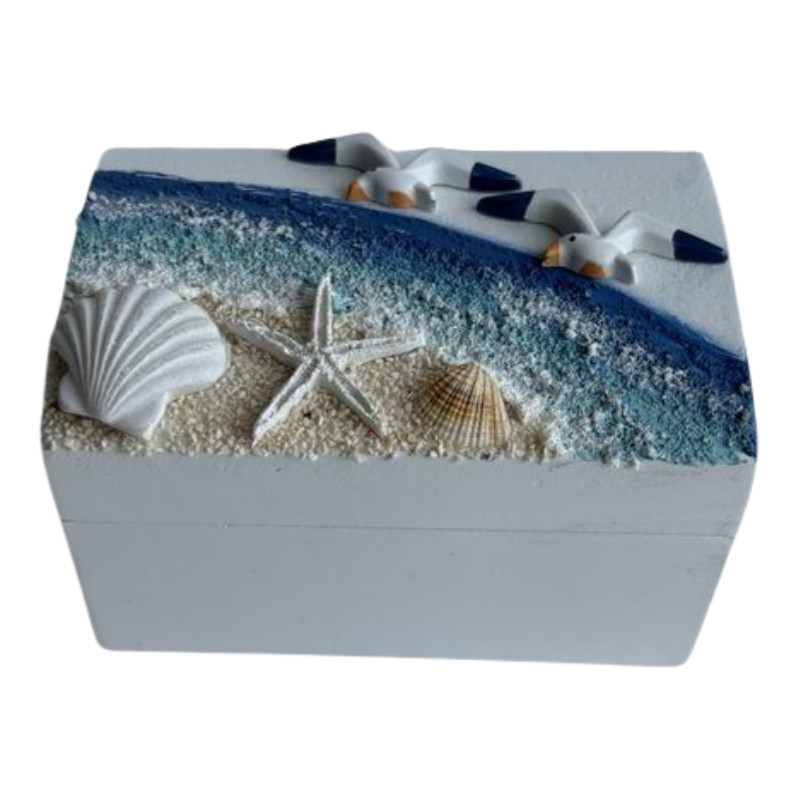 Nautical Mermaid Trinket Trays - Coastal Jewelry Box & Treasure Chest